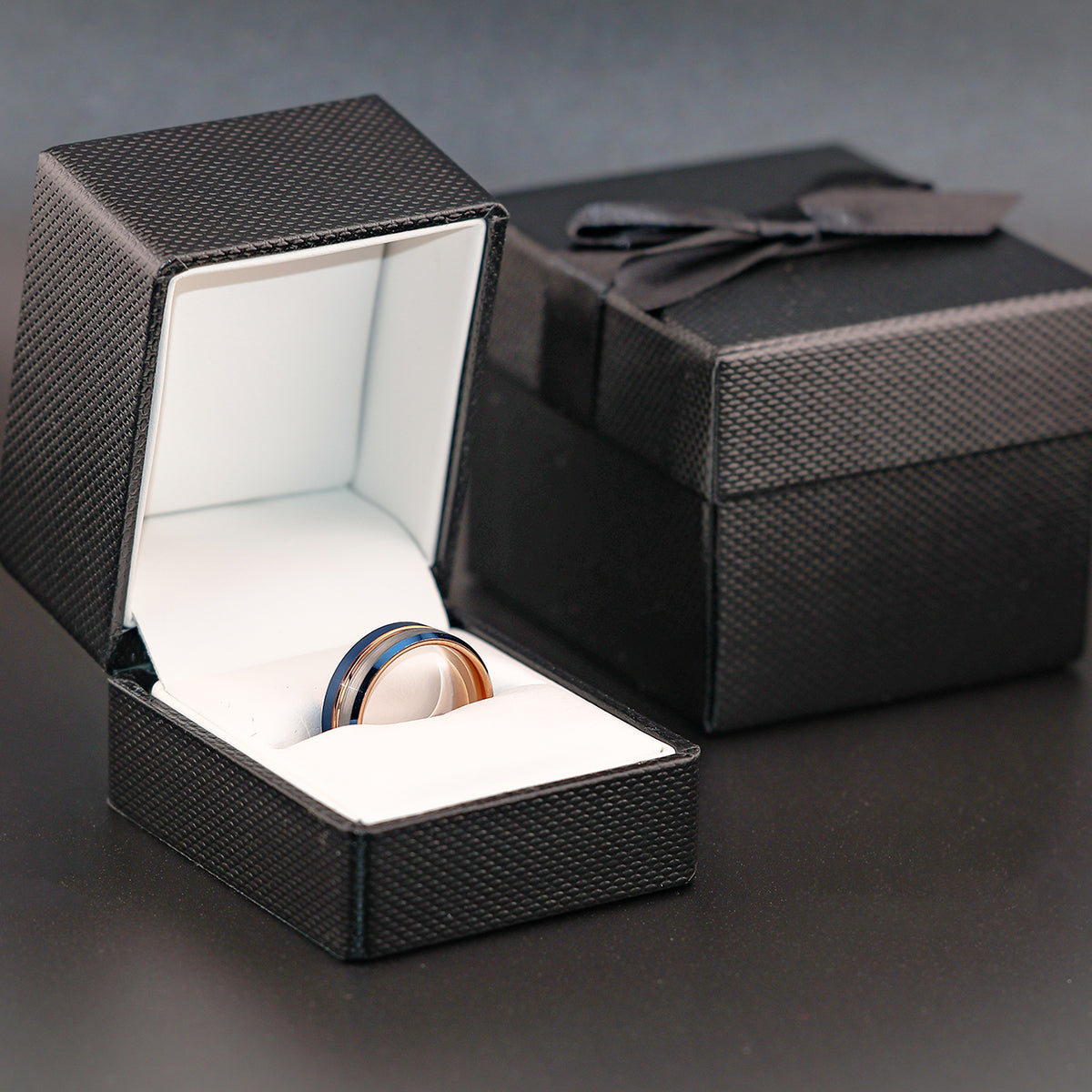 Luxury Ring Box Engagement Ring Case Gift Box Case Ring Holder Black ...